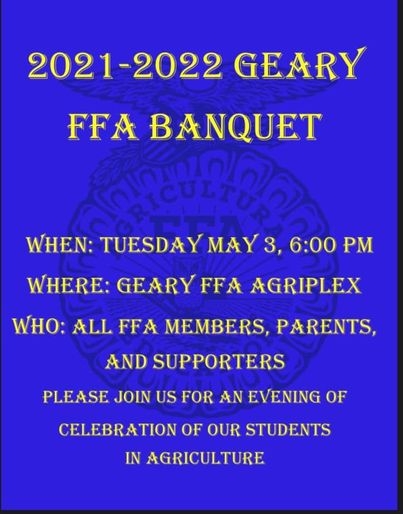 Geary Schools - FFA Banquet May 3