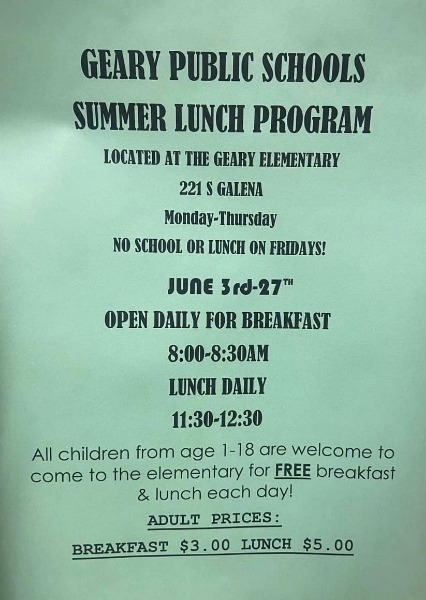 Geary Schools - Summer Lunch Program