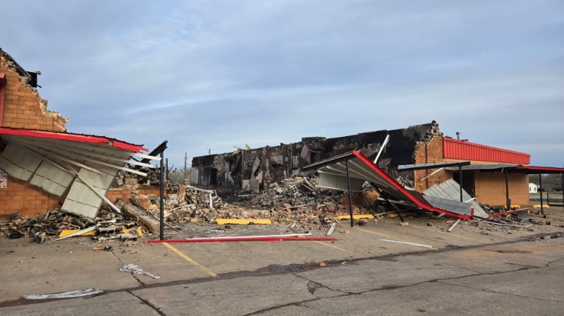 Geary Schools - Area Firefighters Battle Geary High School Fire